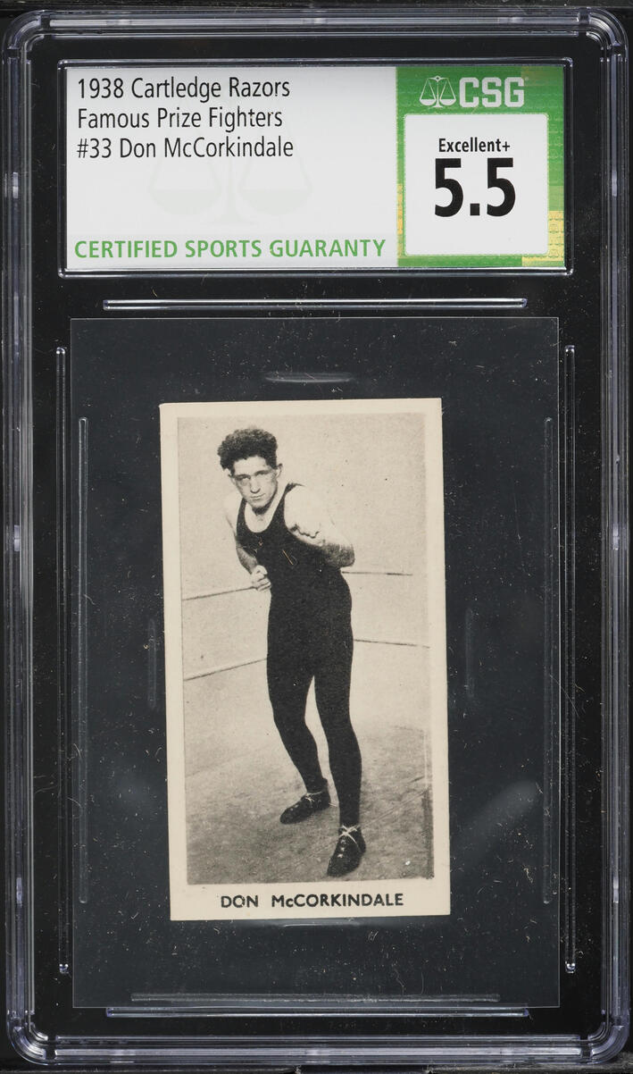 1938 Cartledge Razors Famous Prize Fighters Don McCorkindale #33 CSG 5. ...