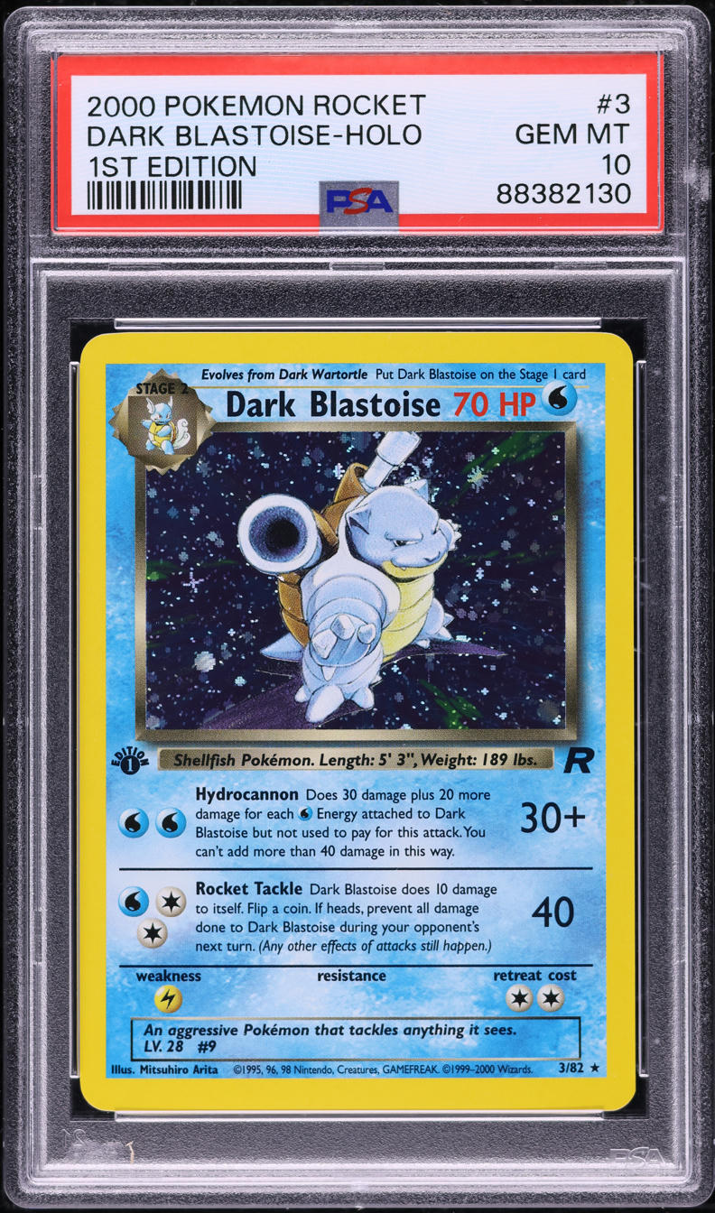 2000 Pokemon Team Rocket 1st Edition Holo Dark Blastoise #3 PSA 10 GEM MINT on Fanatics Collect