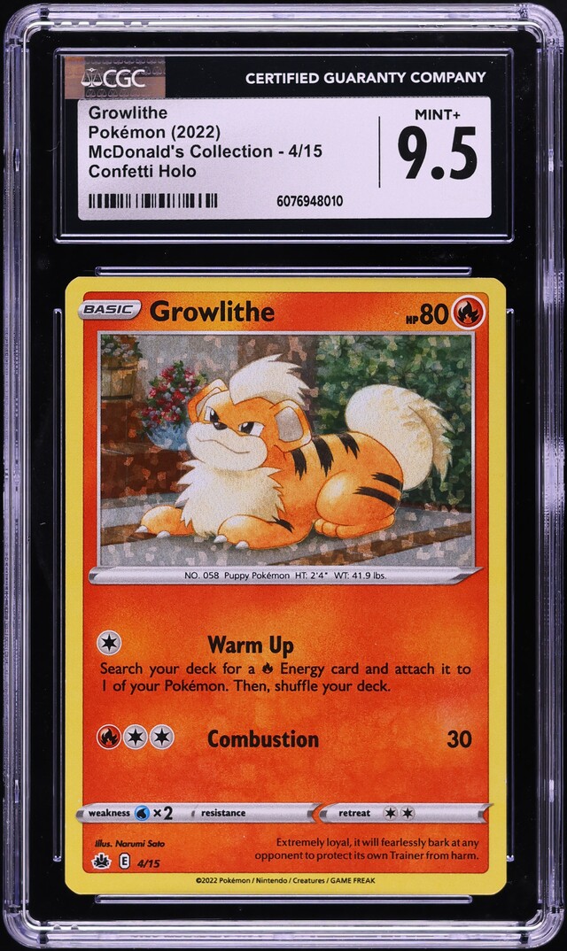 2022 Pokemon McDonald's Collection Confetti Holo Growlithe #4 CGC 9.5 ...