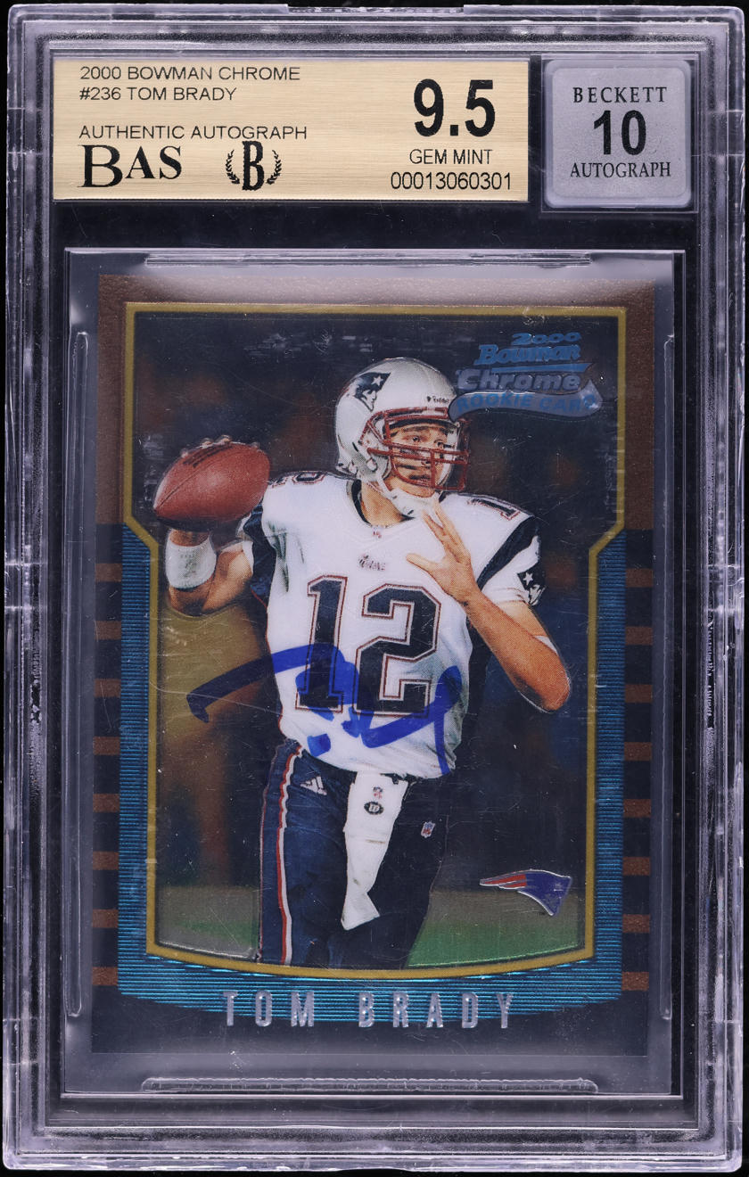 2000 Bowman Chrome Tom Brady ROOKIE AUTO #236 BAS BGS 9.5 GEM MINT on ...