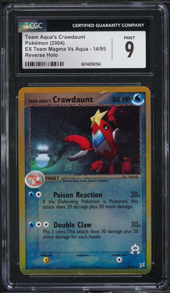 2004 Pokemon EX Team Magma Vs Aqua Reverse Holo Team Aqua's Crawdaunt ...