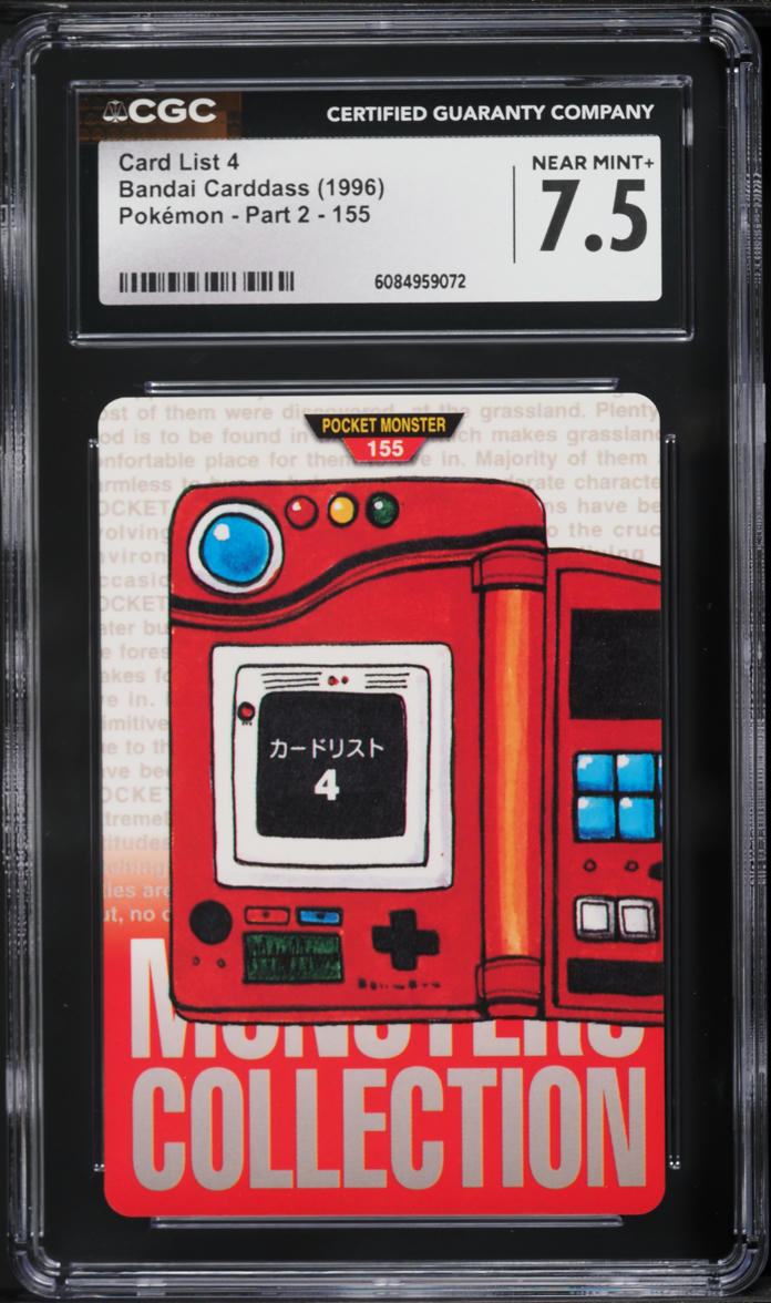 1996 Pokemon Japanese Bandai Carddass Part 2 Red Card List 4 #155 CGC 7.5 NRMT+ on Fanatics Collect