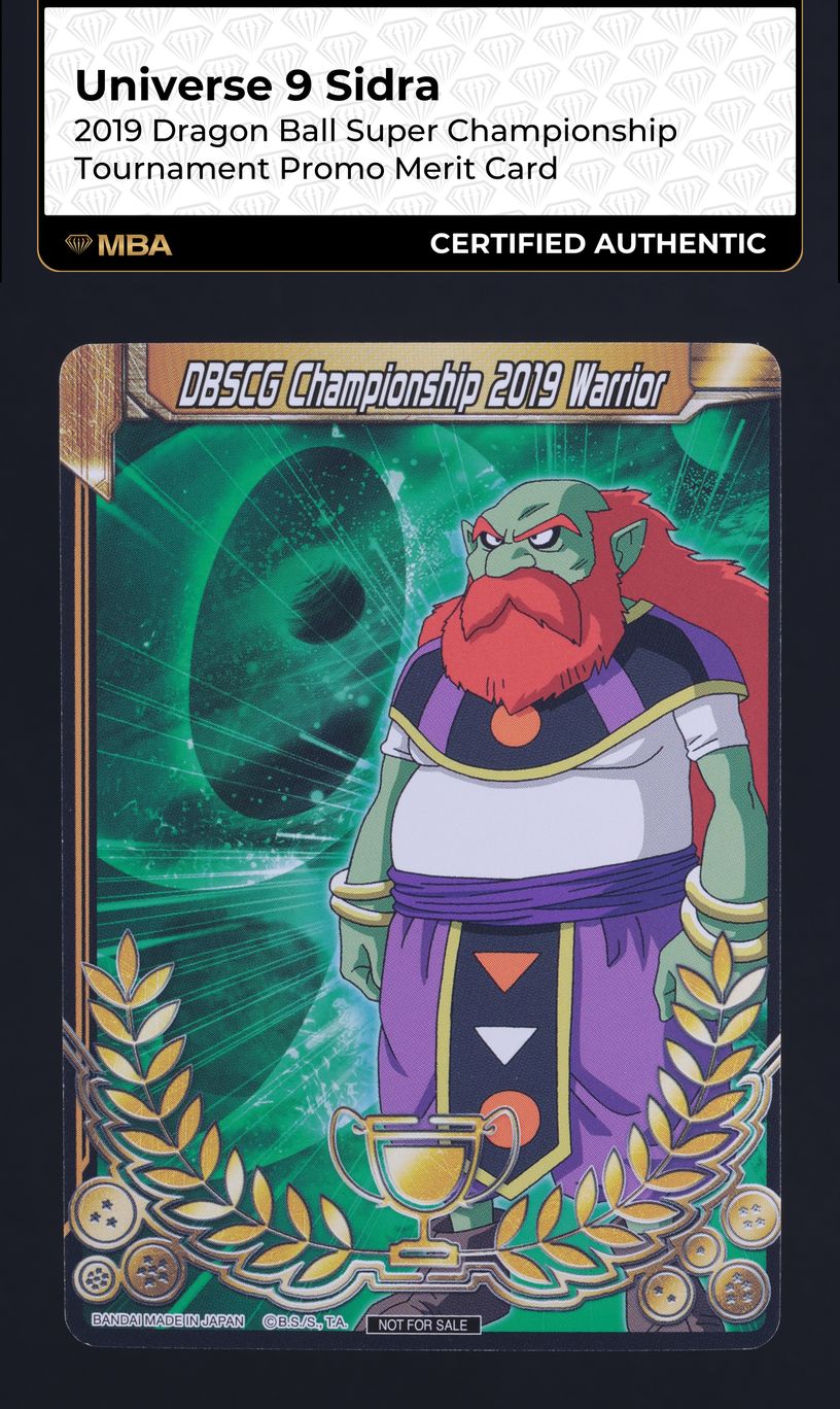 2019 Dragon Ball Super Championship Promo Merit Card Universe 9 Sidra ...