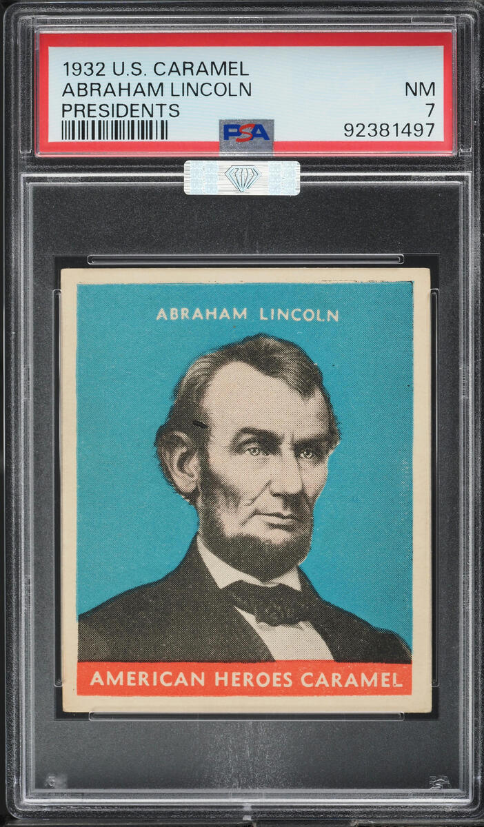 1932 U.S. Caramel Presidents Abraham Lincoln MBA PSA 7 NRMT on Fanatics ...