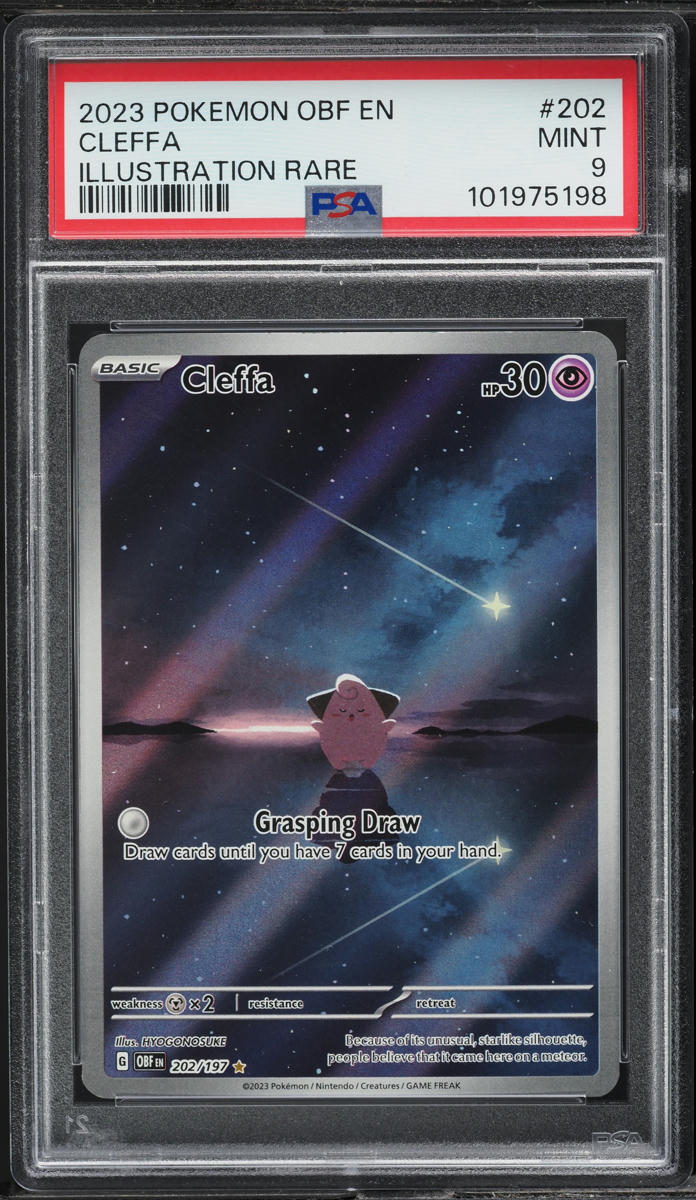 2023 Pokemon Scarlet & Violet Obsidian Flames IR Cleffa #202 PSA 9 MINT ...