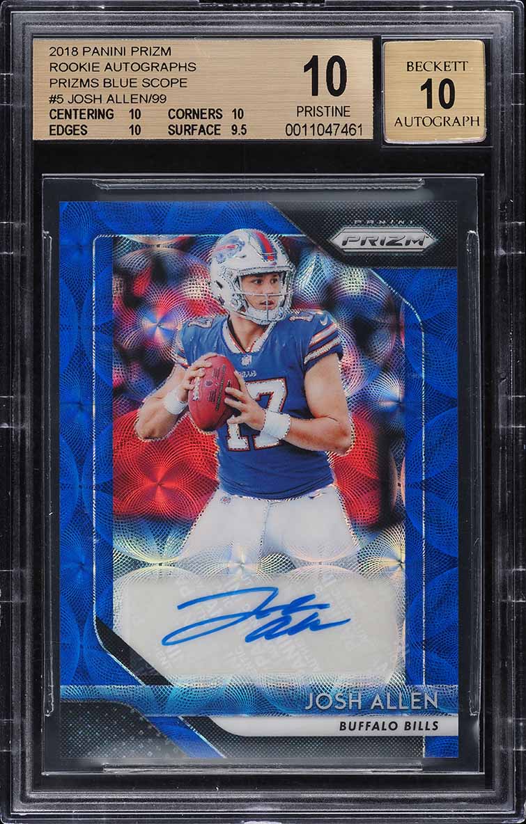 2018 Panini Prizm Blue Scope Josh Allen ROOKIE AUTO /99 #RA-JA BGS 10 ...