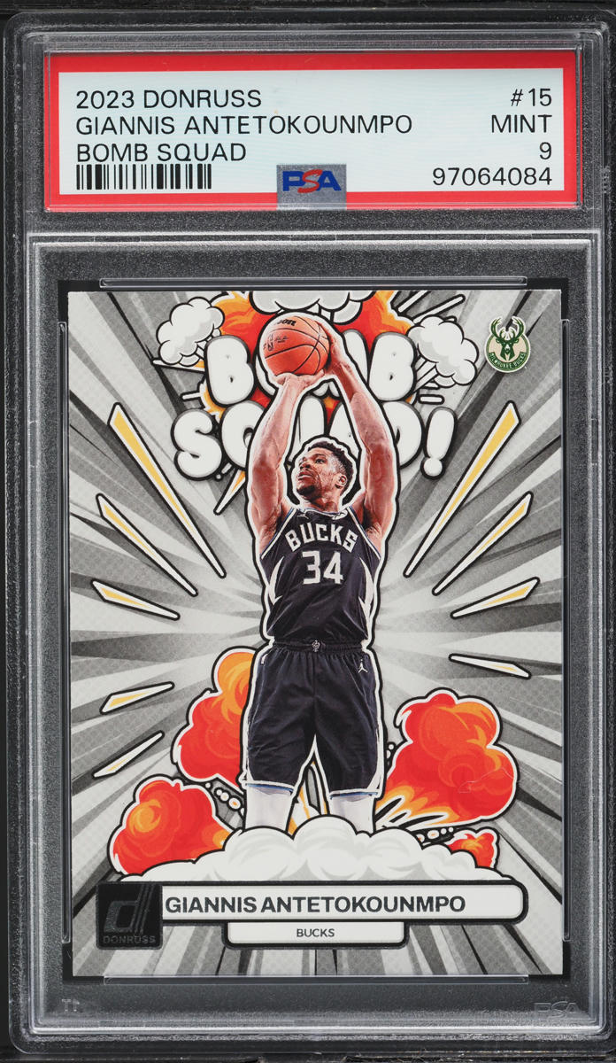2023 Panini Donruss Bomb Squad Giannis Antetokounmpo #15 PSA 9 MINT on Fanatics Collect