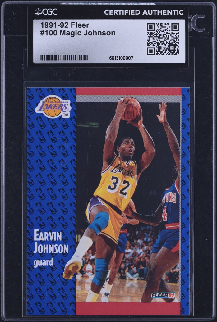 1991 Fleer Basketball Magic Johnson #100 CGC AUTH on Fanatics Collect