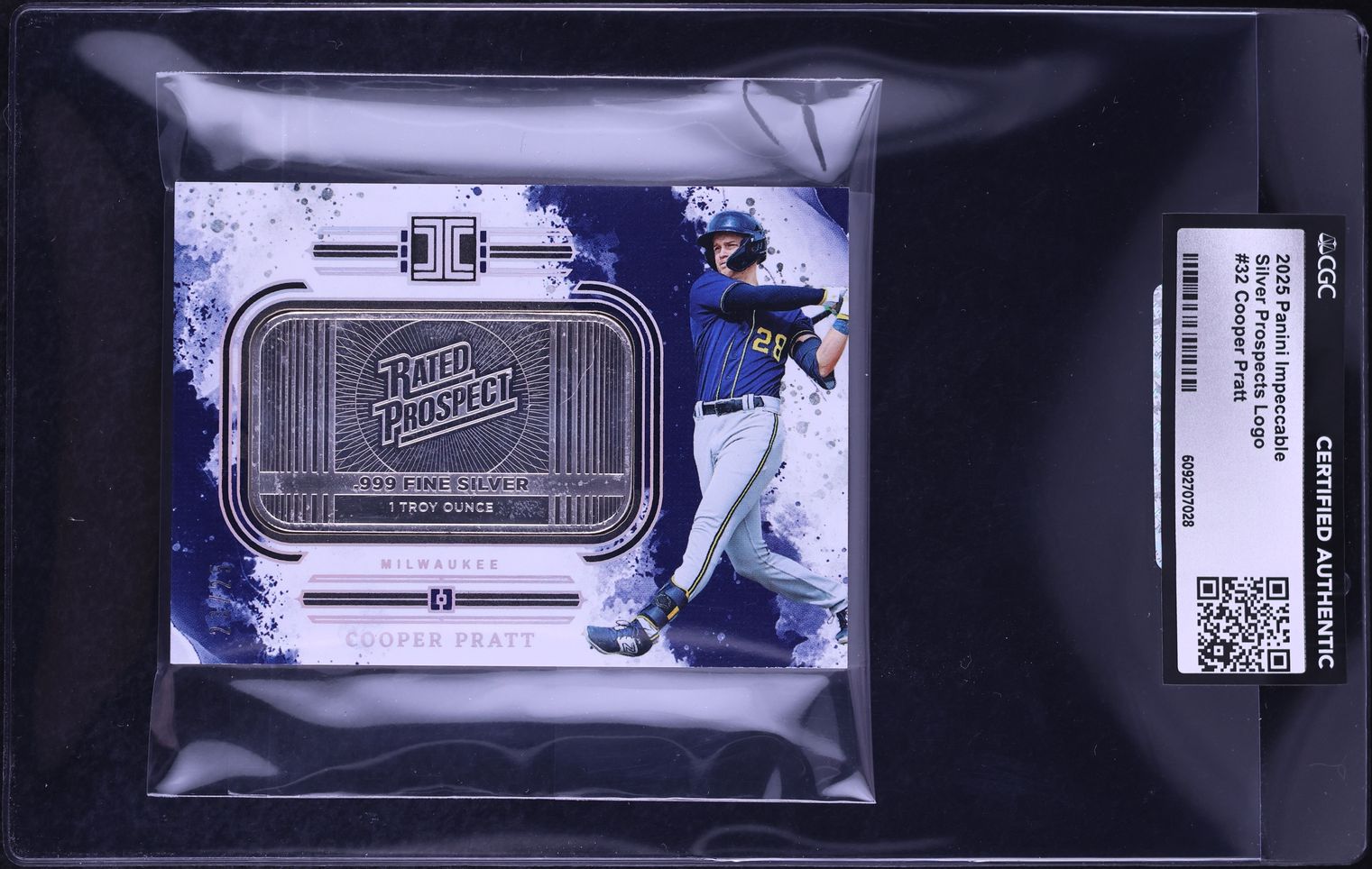 2025 Panini Impeccable Silver Prospects Logo Cooper Pratt ROOKIE /25 ...
