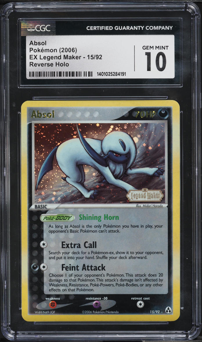 2006 Pokemon EX Legend Maker Reverse Holo Absol #15 CGC 10 GEM MINT on Fanatics Collect