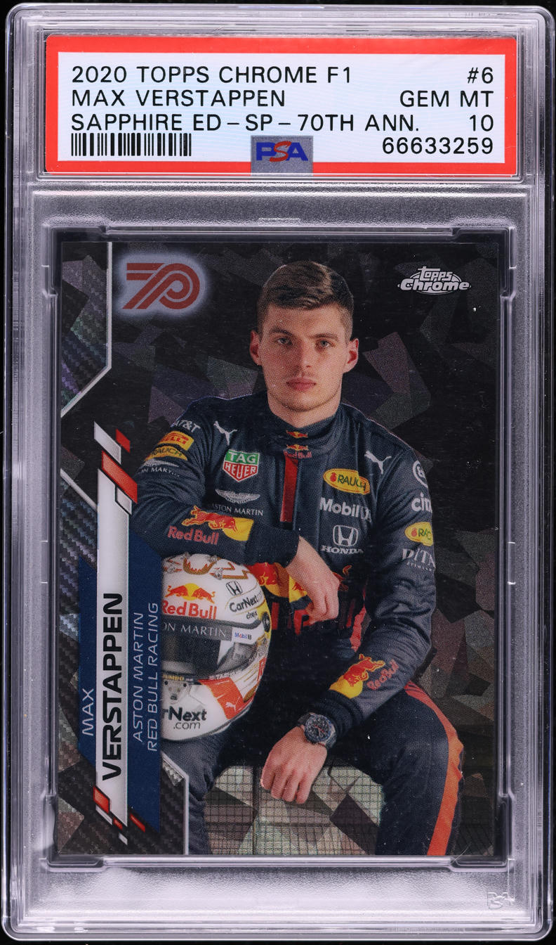 2020 Topps Chrome Formula 1 F1 Sapphire 70th Max Verstappen 70/70 #6 ...