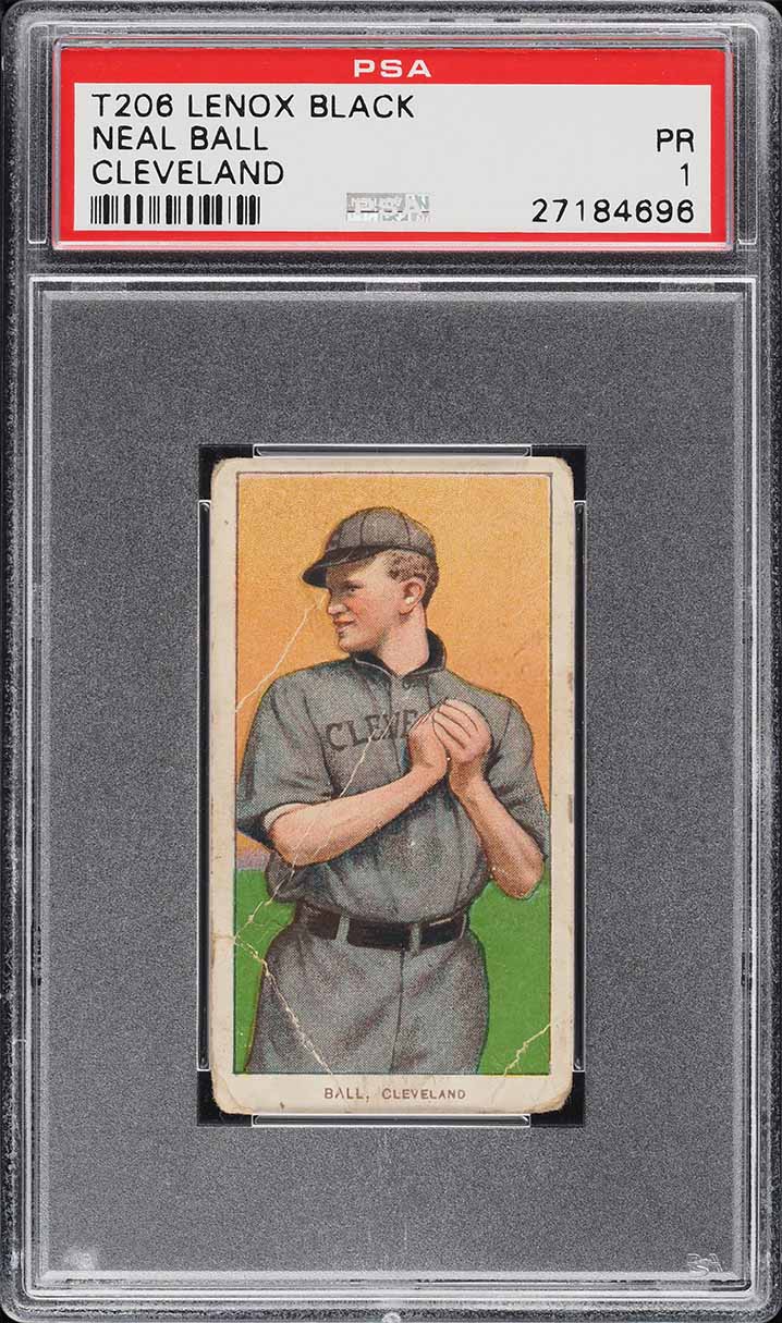1909-11 T206 Neal Ball CLEVELAND, LENOX BLACK PSA 1 PR on Fanatics Collect