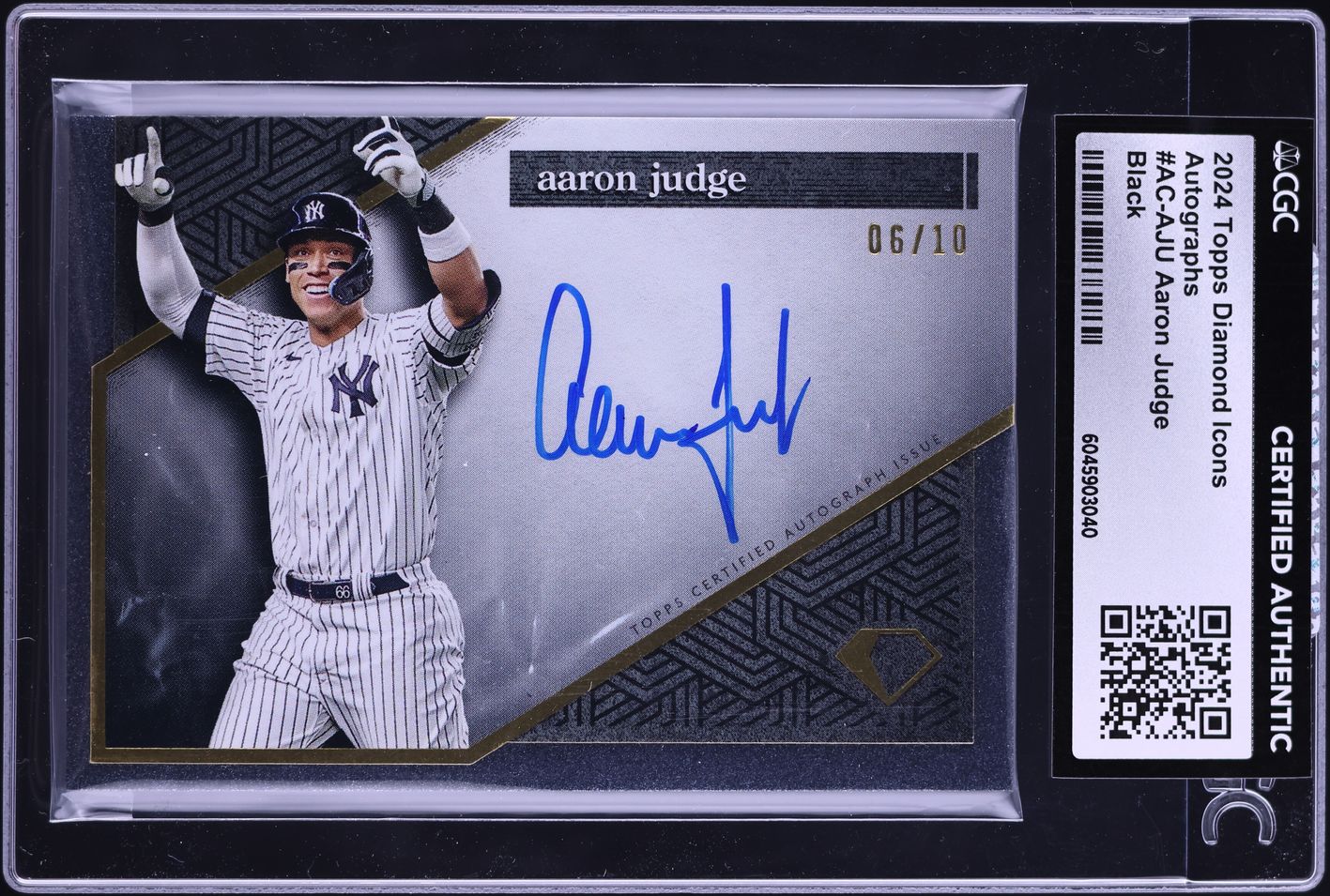 2024 Topps Diamond Icons Black Aaron Judge AUTO /10 AC-AJU CGC AUTH on Fanatics Collect