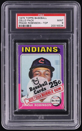 1975 Topps Baseball Cello Pack W  Frank Robinson Top Psa 9 Mint On 