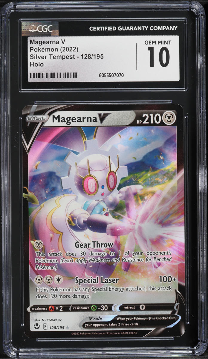 2022 Pokemon Sword & Shield Silver Tempest Magearna V #128 CGC 10 GEM ...