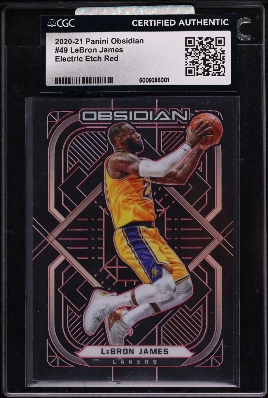 2020 Panini Obsidian Electric Etch Red LeBron James 5/5 #49 CGC AUTH on Fanatics Collect