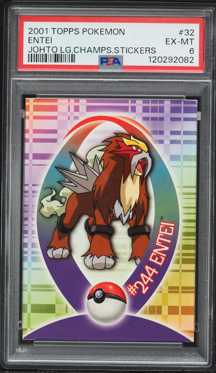 2001 Topps Pokemon Johto League Champions Stickers Johto Entei #32 PSA ...
