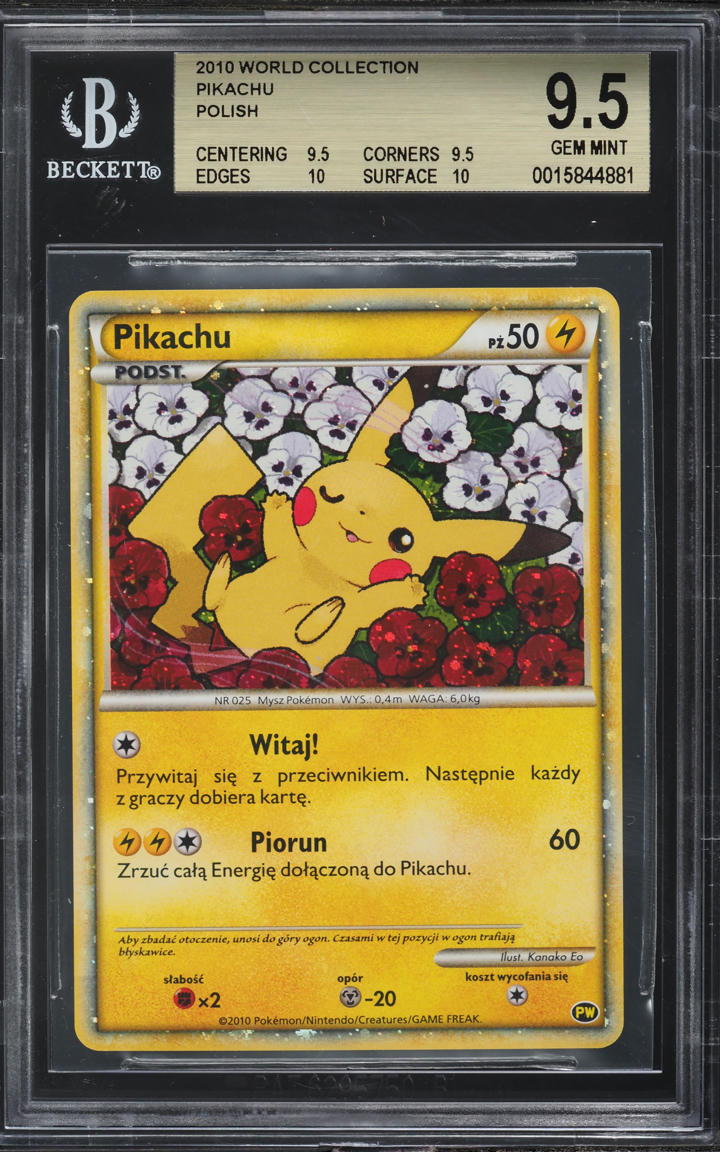 2010 Pokemon Polish World Collection Holo Pikachu BGS 9.5 GEM MINT on ...