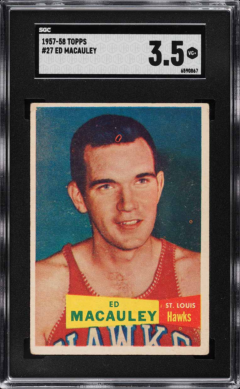 1957 Topps Basketball Ed Macauley ROOKIE #27 SGC 3.5 VG+ on Fanatics ...