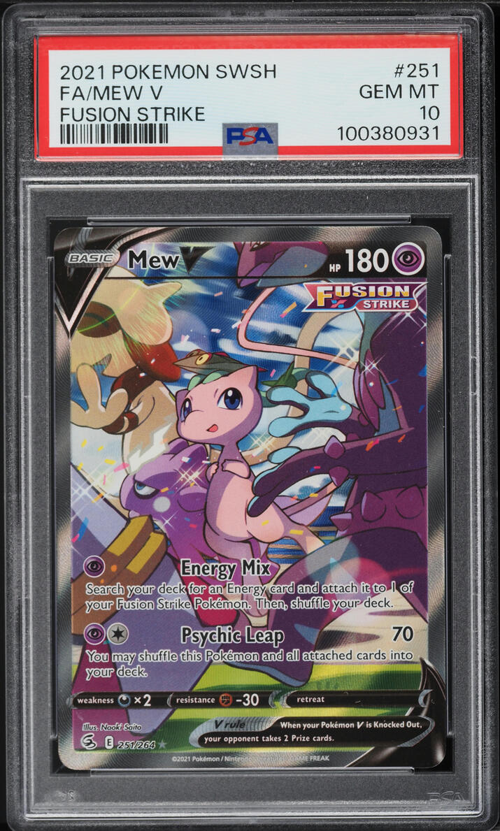 2021 Pokemon Sword & Shield Fusion Strike Alt Art Mew V #251 PSA 10 GEM ...