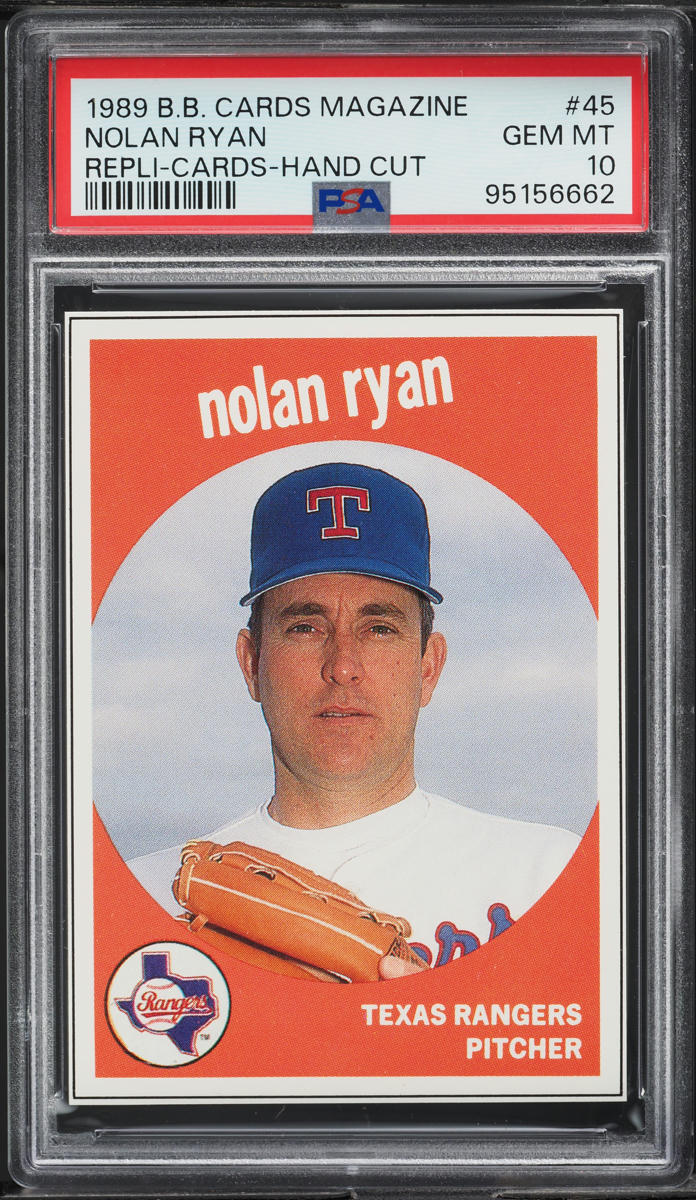 1989 Baseball Cards Magazine Repli-Cards Nolan Ryan #45 PSA 10 GEM MINT ...