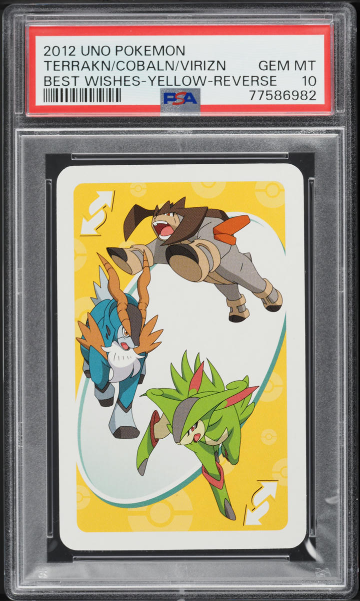 2012 Uno Pokemon Best Wishes Yellow Reverse Terrakn Cobaln Virizn PSA ...