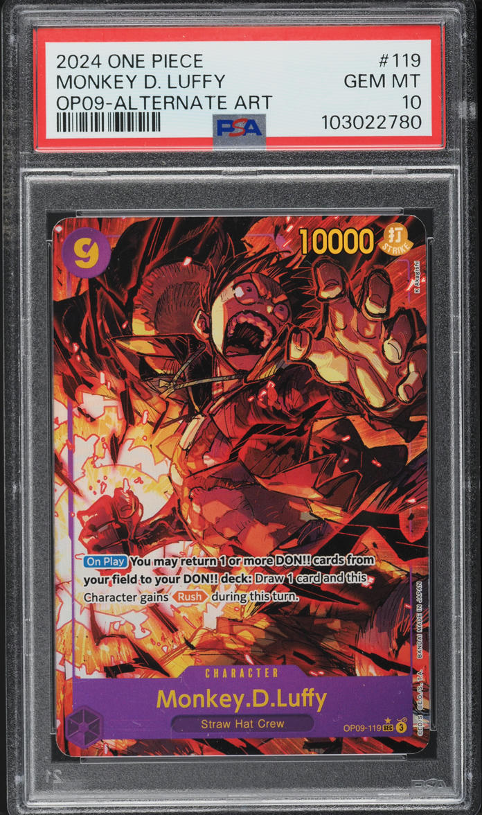 2024 One Piece Emperors In The New World Alt Art Monkey D Luffy #OP09-119 PSA 10 on Fanatics Collect