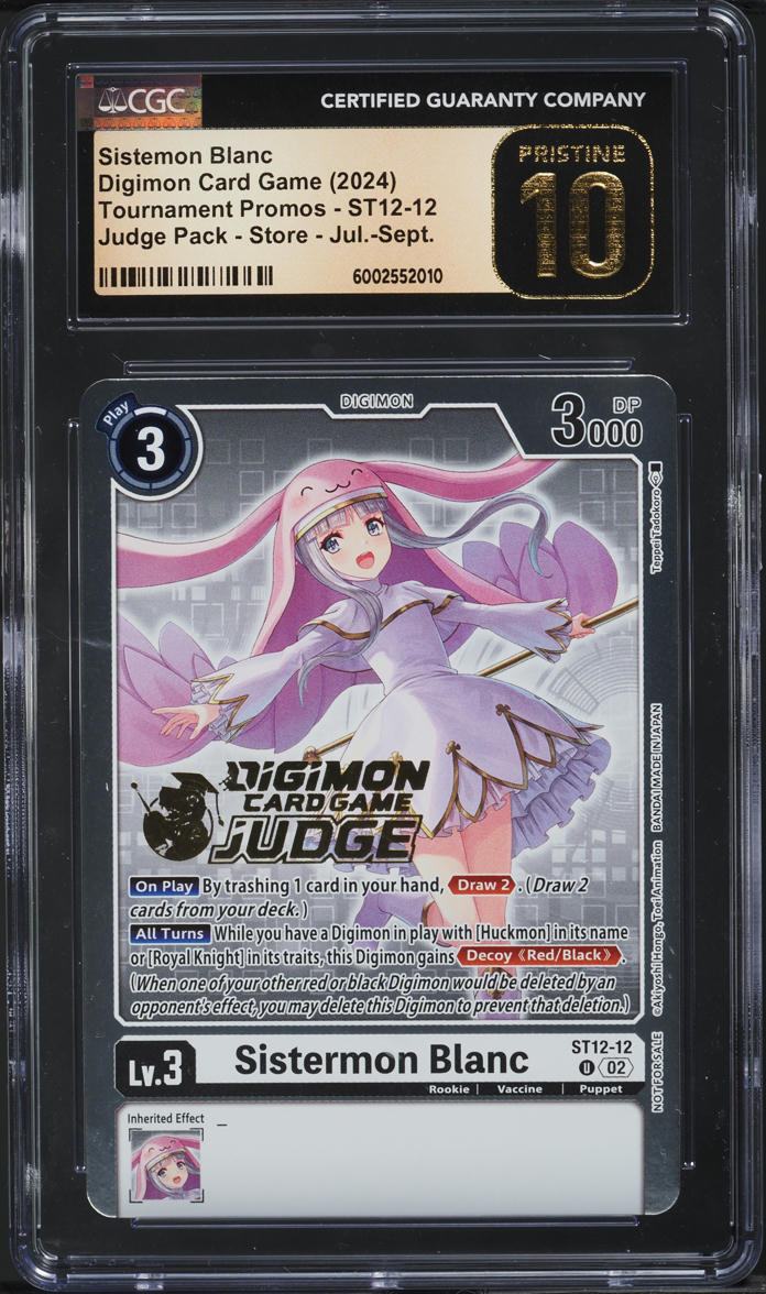 2024 Digimon Tournament Promo Judge Pack Sistemon Blanc #ST12-12 CGC 10 ...