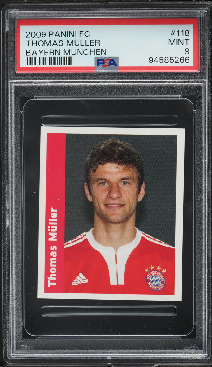 2009 Panini FC Bayern Munchen Thomas Muller ROOKIE #118 PSA 9 MINT on ...
