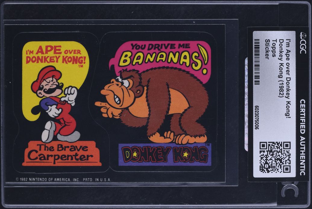 1982 Topps Donkey Kong Sticker I'm Ape Over Donkey Kong! CGC AUTH on ...