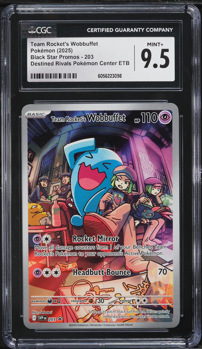 2025 Pokemon SV Promo Destined Rivals Center ETB Team Rocket's Wobbuffet CGC 9.5 on Fanatics Collect