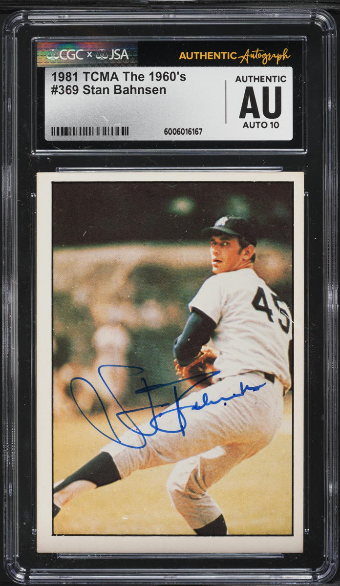 1981 TCMA The '60's Stan Bahnsen AUTO #369 JSA CGC AUTH on Fanatics Collect