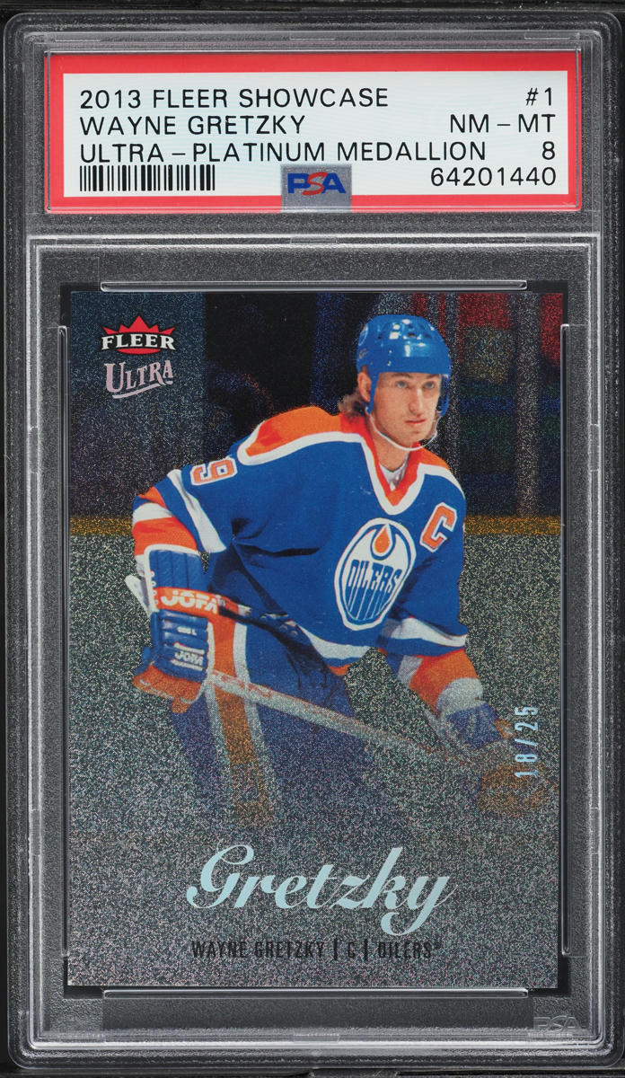 2013 Fleer Showcase Ultra Platinum Medallion Wayne Gretzky /25 #1 PSA 8 ...