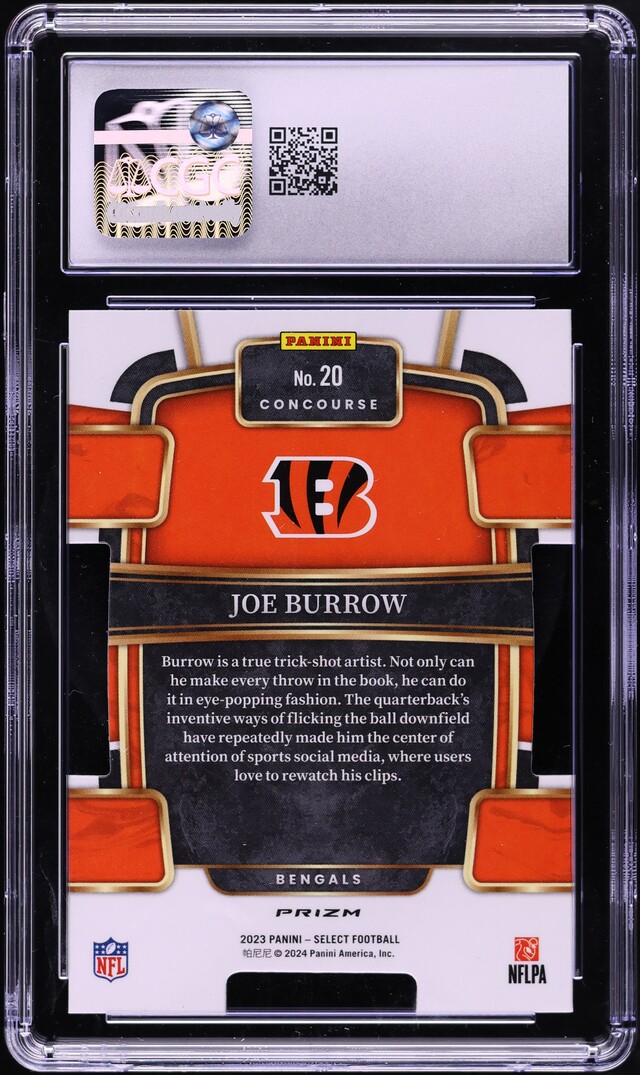 2023 Select Concourse Red & Yellow Die-Cut Joe Burrow #20 CGC 9 MINT on ...