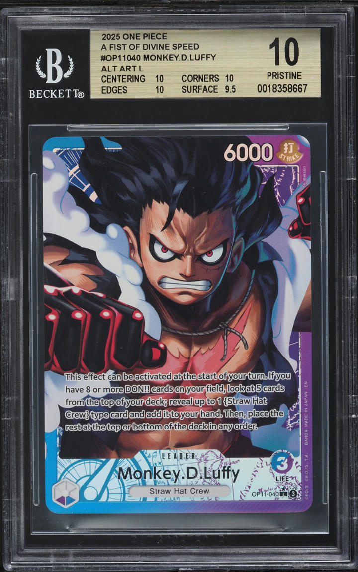 2025 One Piece A Fist Of Divine Speed Alt Art Leader Monkey D. Luffy ...