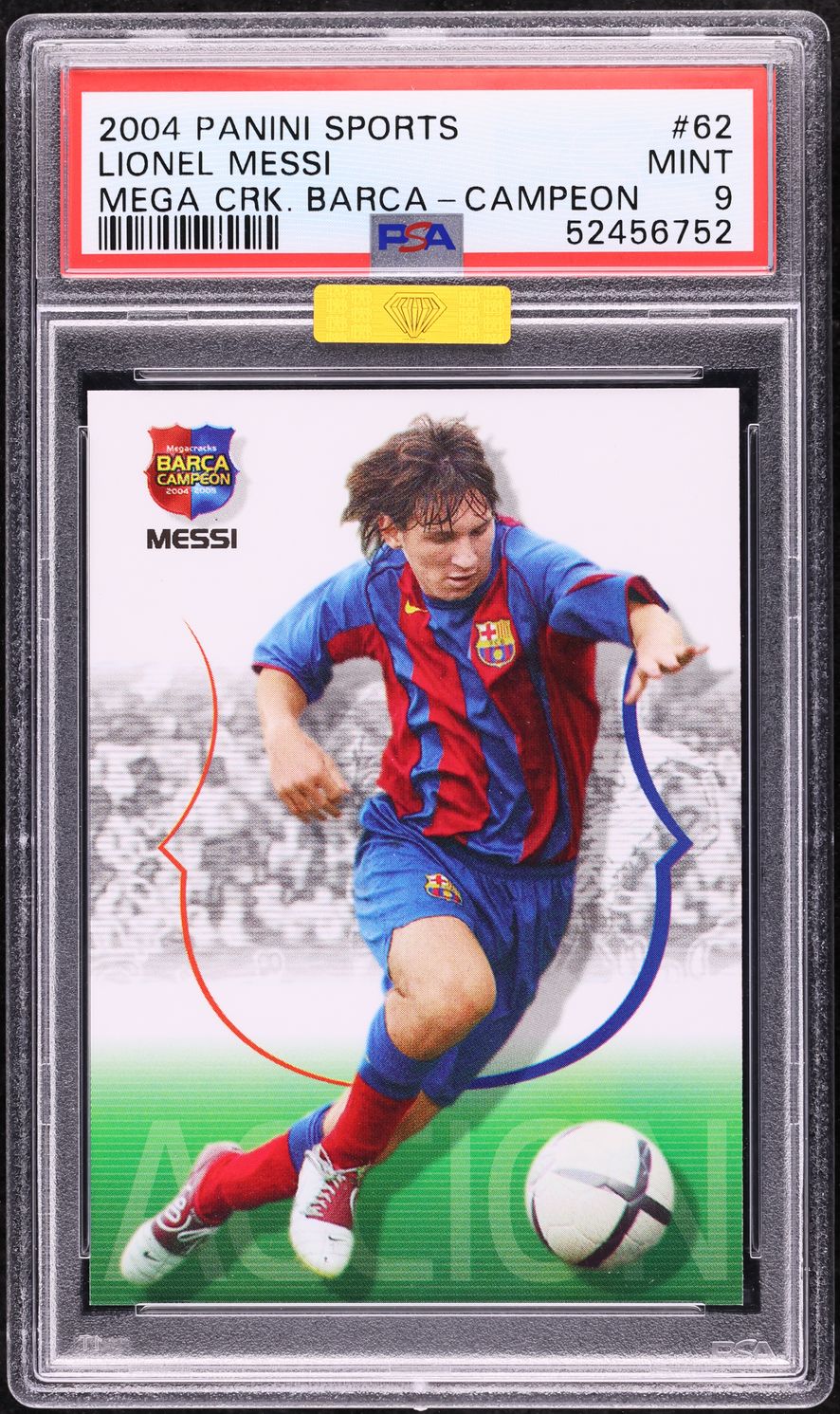 2004 Panini Sports Mega Cracks Campeon Lionel Messi ROOKIE #62 MBA PSA ...
