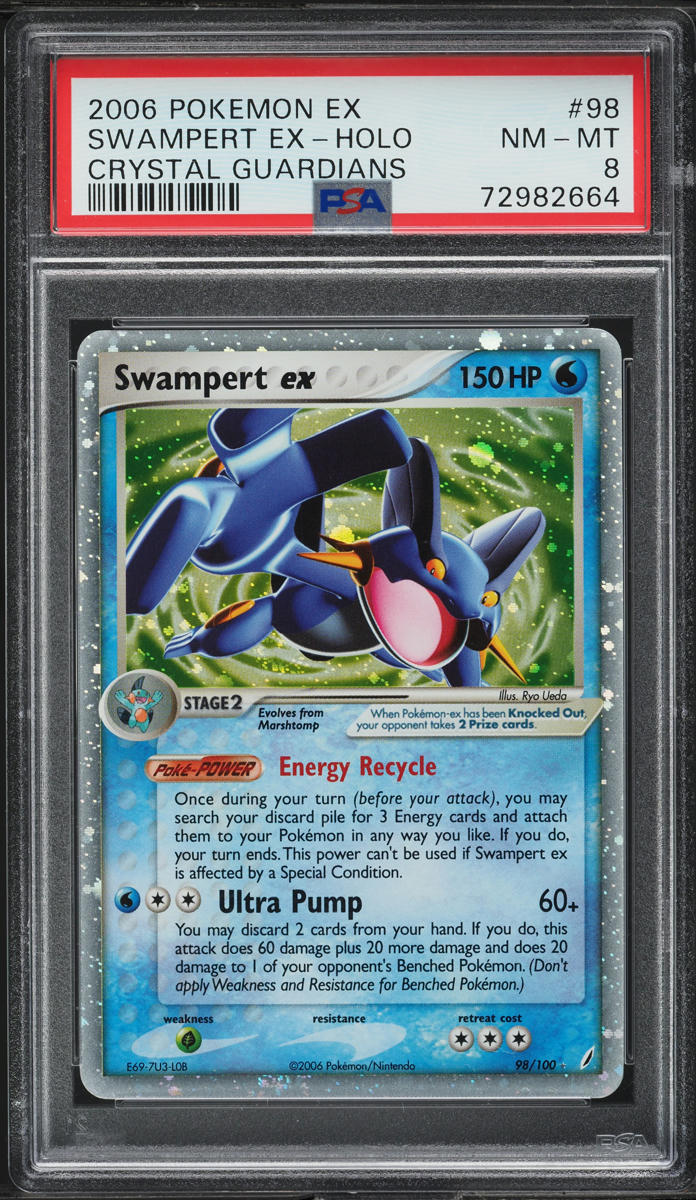 2006 Pokemon EX Crystal Guardians Holo Swampert ex #98 PSA 8 NM-MT on ...