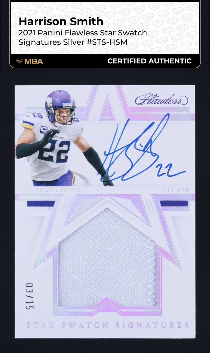 2021 Panini Flawless Star Swatch Silver Harrison Smith PATCH /15 MBA ...