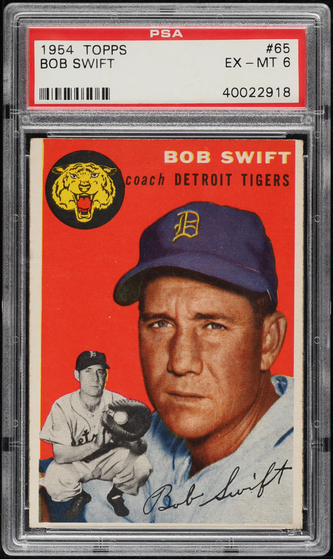 1954 Topps Bob Swift #65 PSA 6 EXMT on Fanatics Collect