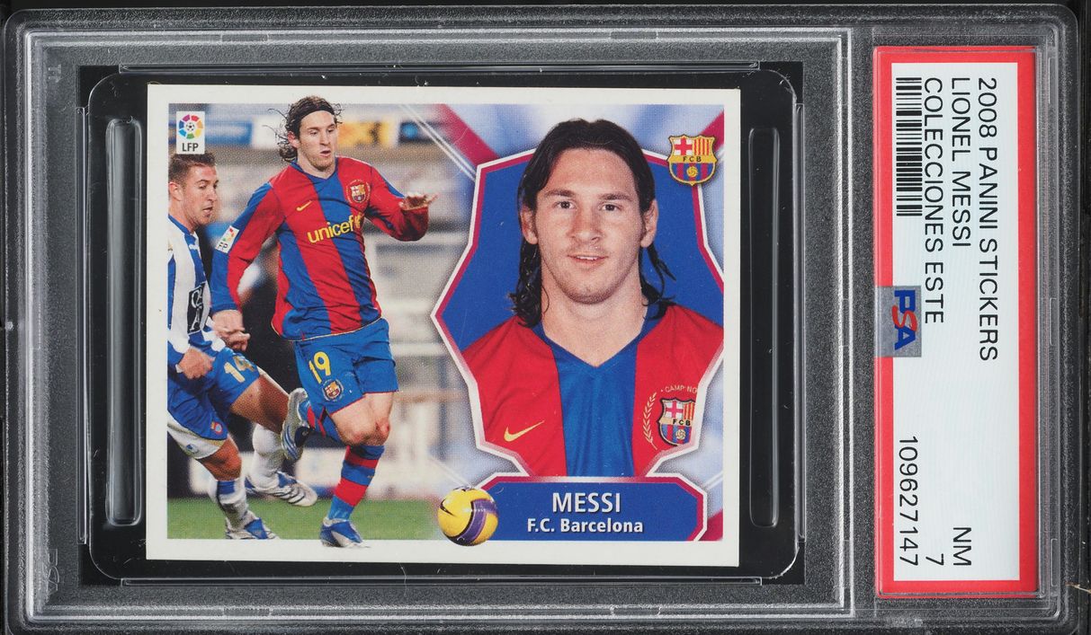 2008 Panini Stickers Colecciones Este Lionel Messi PSA 7 NRMT on ...