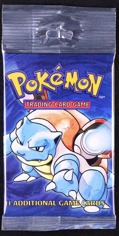 1999 Pokemon Base Set Long Crimp Hanger Pack Blastoise Art on Fanatics ...