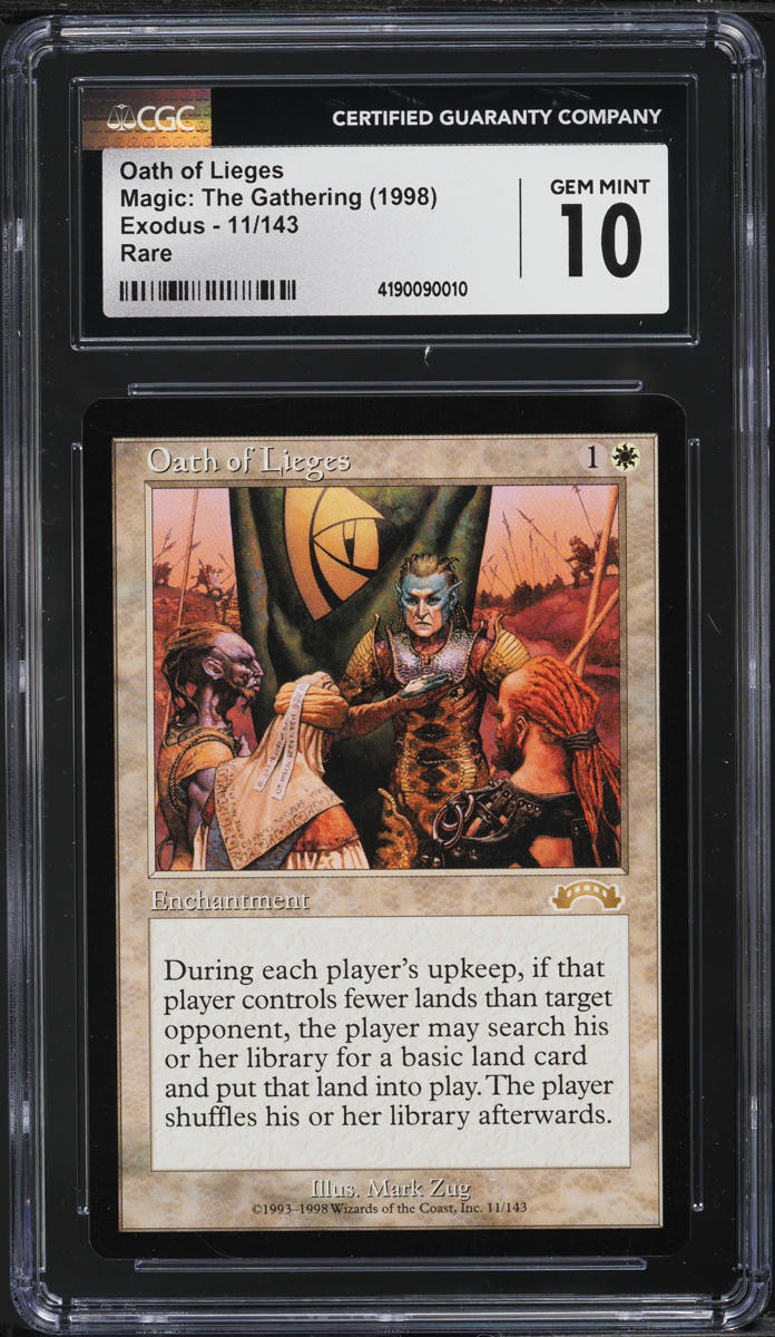 1998 Magic The Gathering MTG Exodus Oath Of Lieges CGC 10 GEM MINT on Fanatics Collect