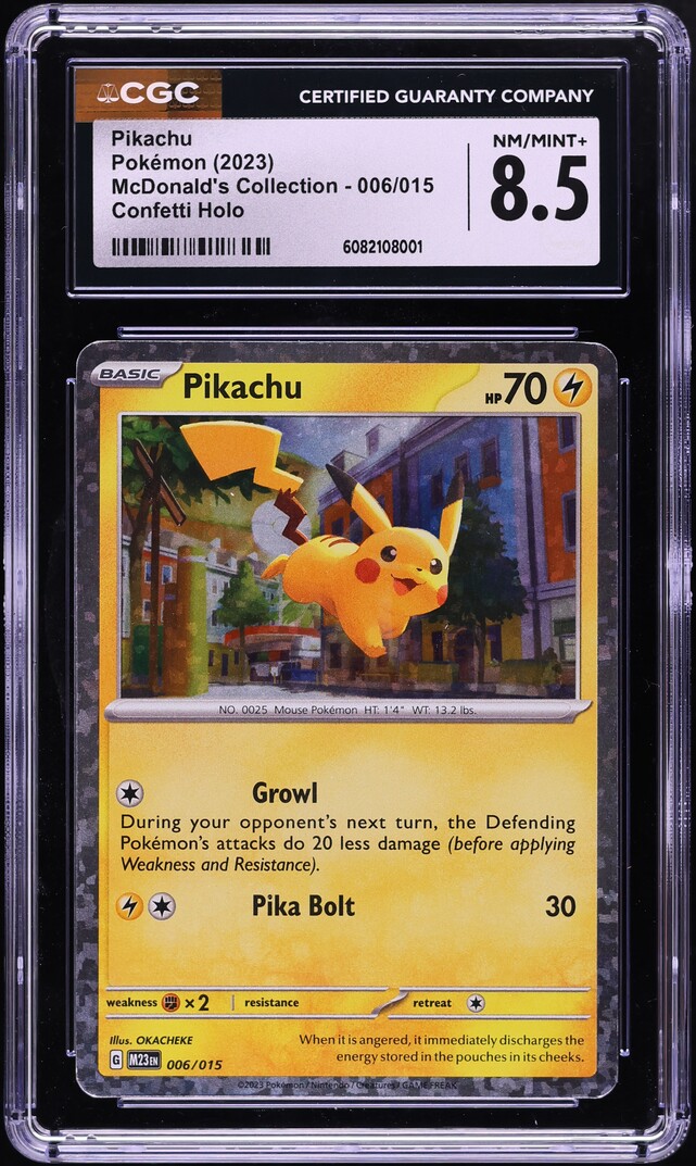 2023 Pokemon McDonald's Collection Confetti Holo Pikachu #6 CGC 8.5 NM ...