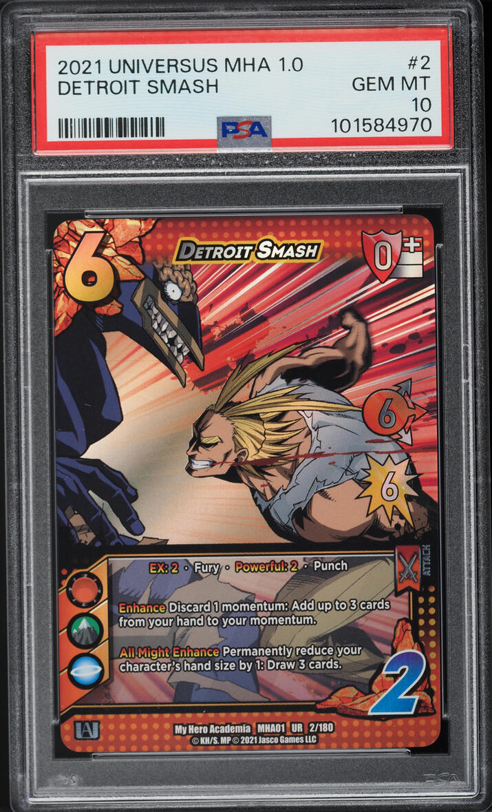 2021 Universus My Hero Academia Series 1.0 Detroit Smash #2 PSA 10 GEM ...