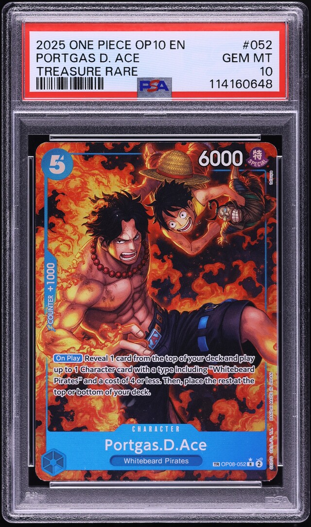 2025 One Piece Royal Blood Treasure Rare Portgas D. Ace #OP08-052 PSA ...