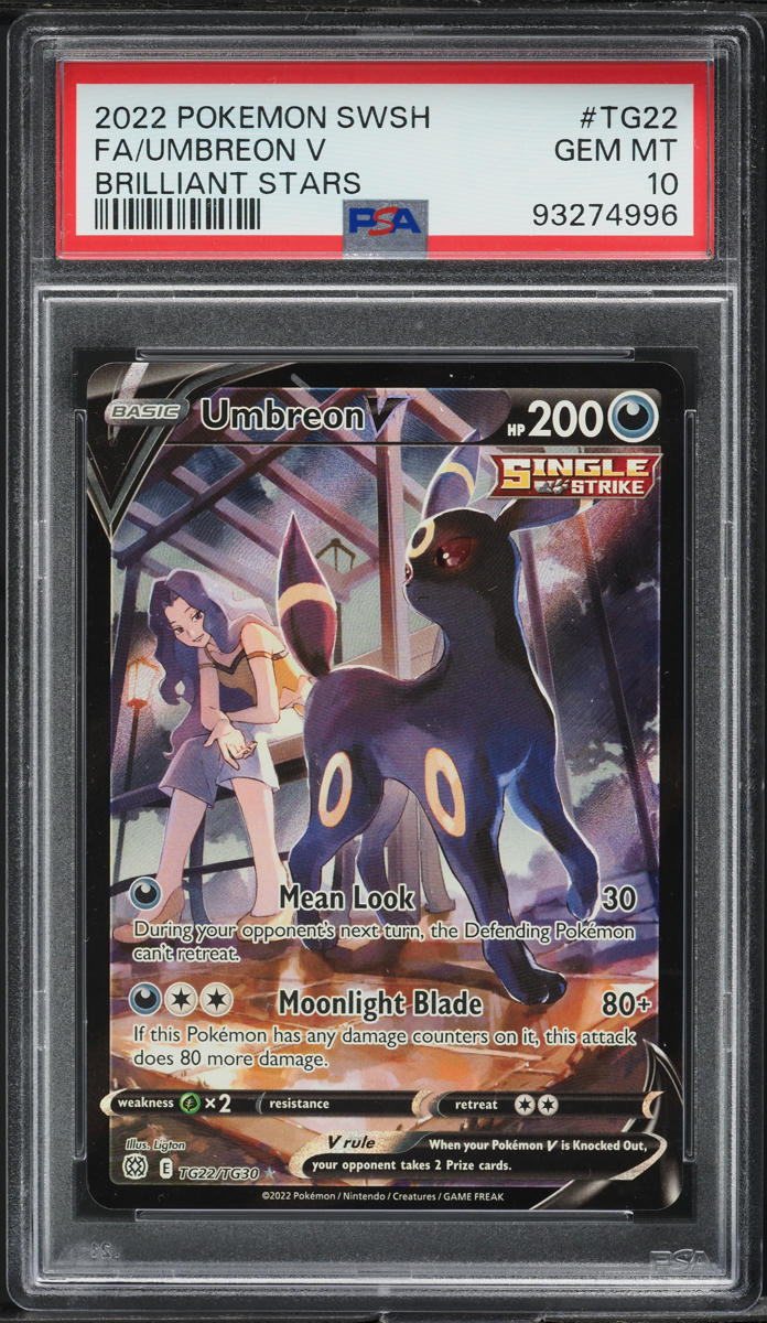2022 Pokemon SWSH Brilliant Stars Full Art Umbreon V #TG22 PSA 10 GEM ...