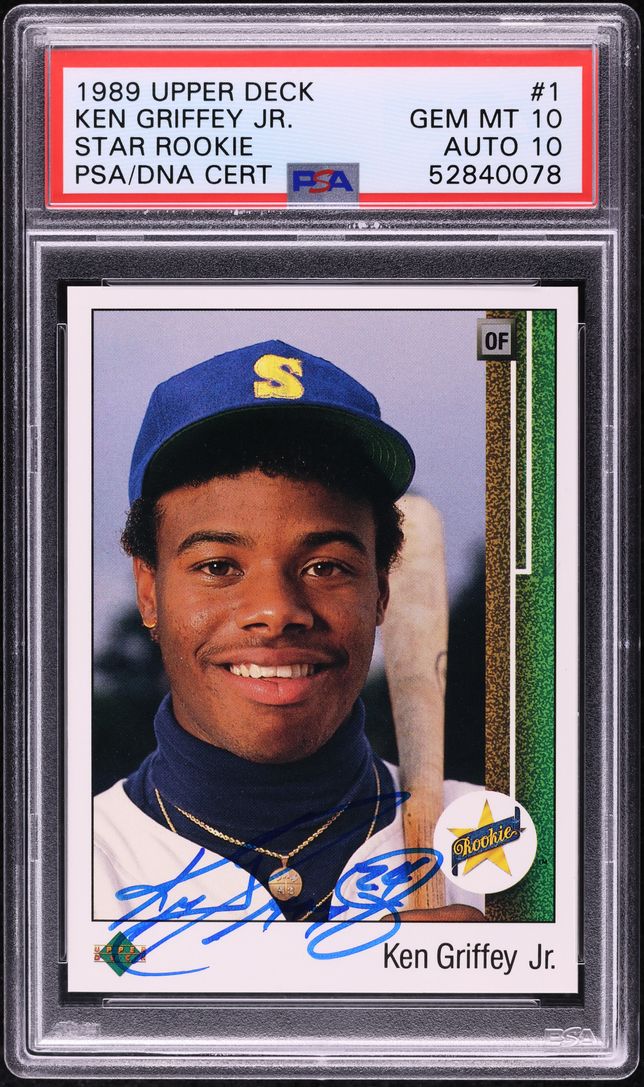 1989 Upper Deck Ken Griffey Jr. ROOKIE AUTO DNA 10 #1 PSA 10 GEM MINT ...