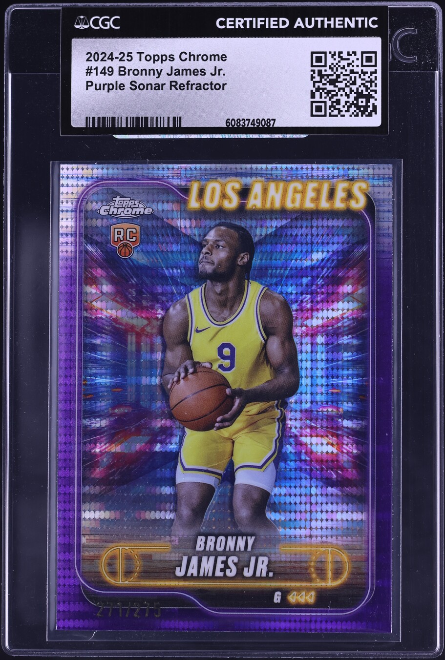 2024 Topps Chrome Purple Sonar Ref Bronny James Jr. ROOKIE /275 #149 ...
