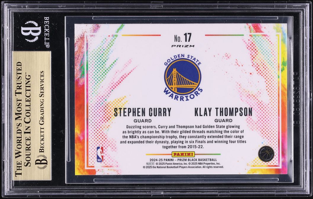 2024 Panini Prizm Black Color Blast Dual Stephen Curry Klay Thompson ...
