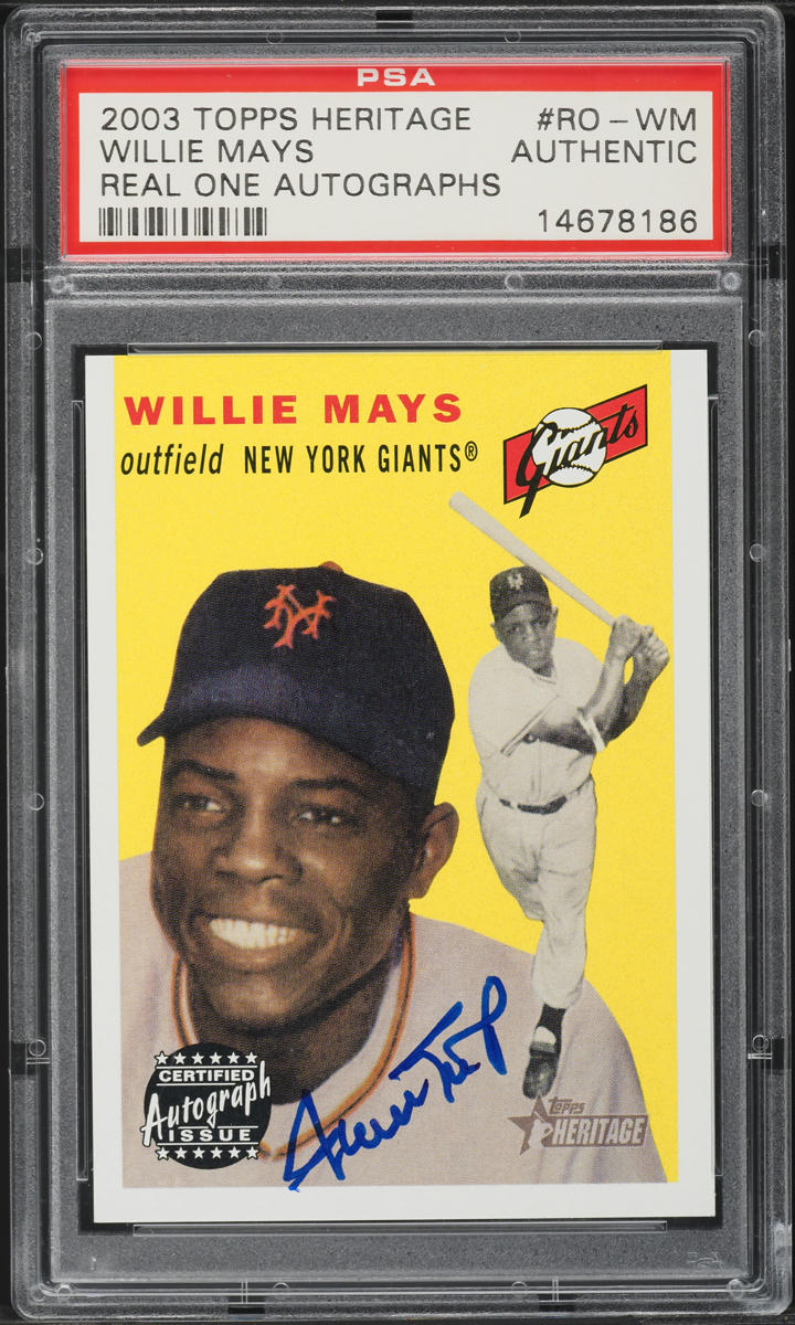 2003 Topps Heritage Real One Willie Mays AUTO #RO-WM PSA AUTH on ...